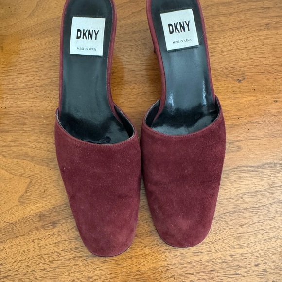 Dkny | Shoes | Vintage Dkny Burgundy Mules Suede Slipon Shoes | Poshmark